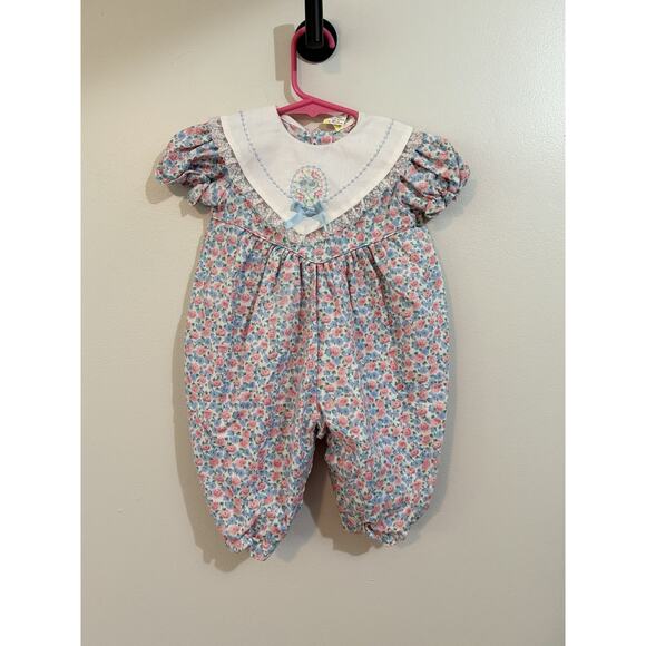 Unbranded | Bottoms | Vintage Flowered Embroidered Romper Baby Sz 36 ...